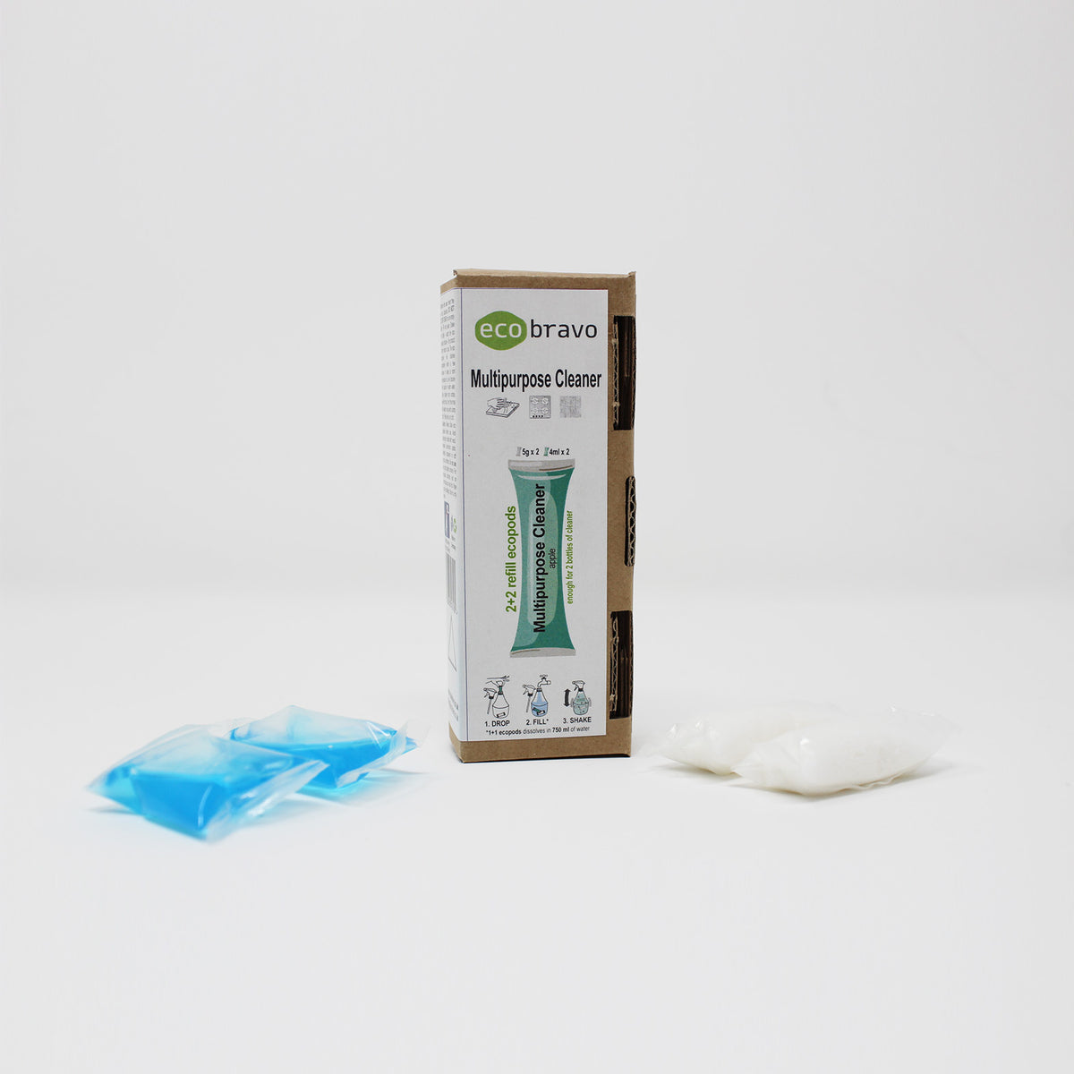 Water Soluble Plastic Free Cleaning Sachets - Multipurpose | Eco Bravo UK